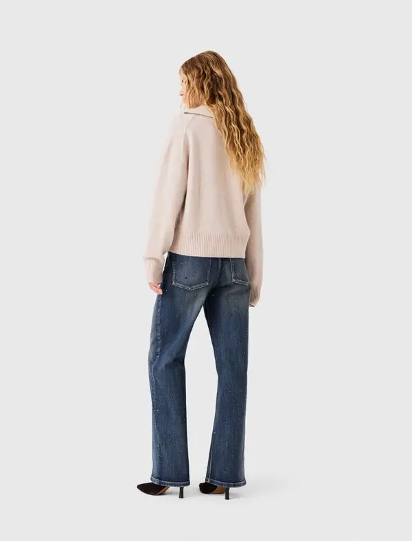 Maje Wide-leg Rhinestone Jeans