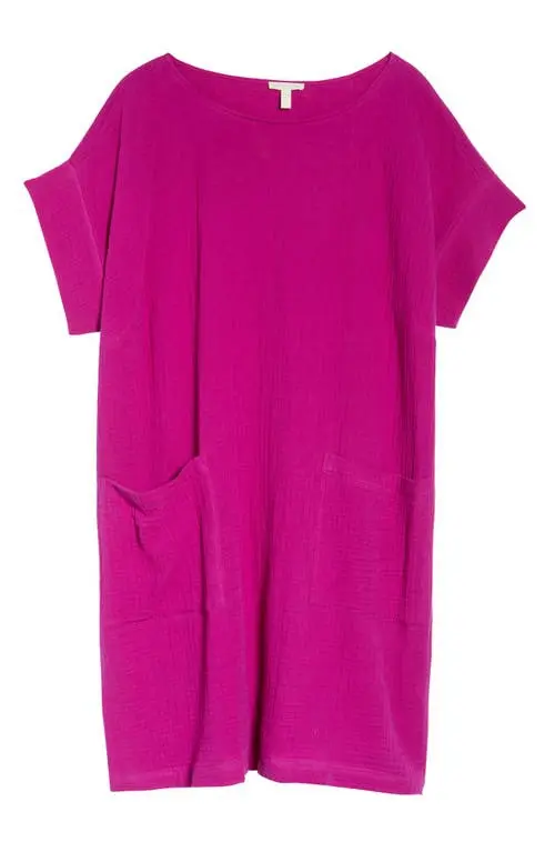 Eileen Fisher Ballet Neck Organic Cotton Shift Dress