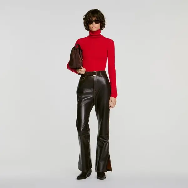 Sandro Cable Knit Turtleneck Sweater