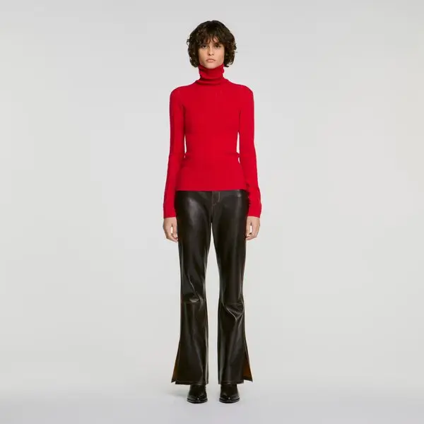 Sandro Cable Knit Turtleneck Sweater