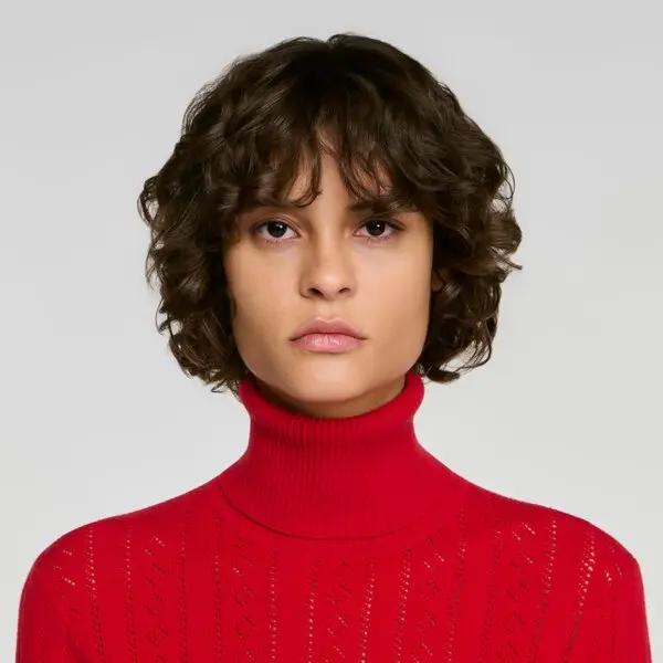 Sandro Cable Knit Turtleneck Sweater