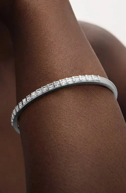 DEAN DAVIDSON Gia Baguette Bangle - White Cz/silver