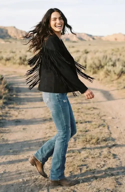 Karen Kane Fringe Long Sleeve Jacket