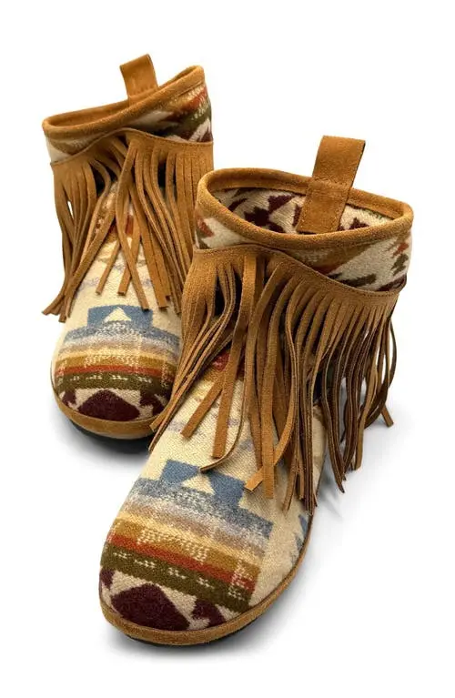 KUNSTEN Holly Bootie - Brown Multi Fringe