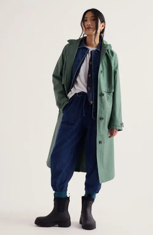 SEASALT CORNWALL Sea Lights Waterproof Trench Coat - Light Coppice