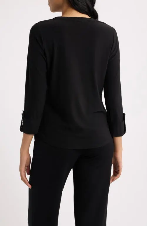 Anne Klein Heatset Embellished Roll Cuff Top