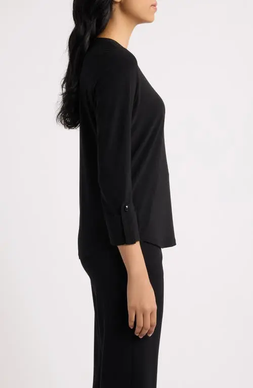 Anne Klein Heatset Embellished Roll Cuff Top
