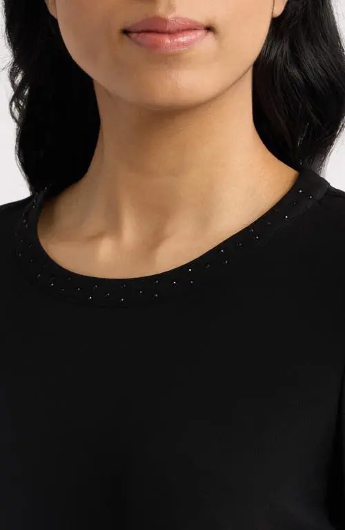 Anne Klein Heatset Embellished Roll Cuff Top
