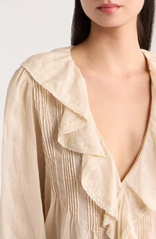 A.REN Floriane Ruffle Pintuck Top