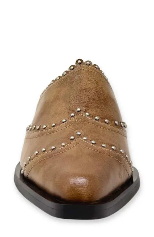 SHU SHOP Tucson Faux Leather Wingtip Mule - Camel