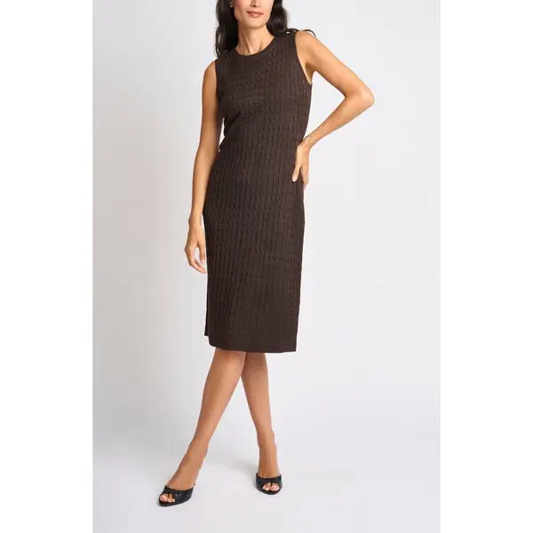 Halogen Sleeveless Cable Knit Midi Dress - Delicioso