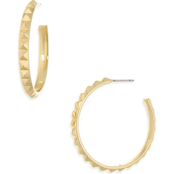 EDDIEBORGO Pyramid Hoop Earrings - Gold