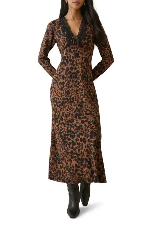 NOBODY'S CHILD Aida Long Sleeve Maxi Dress