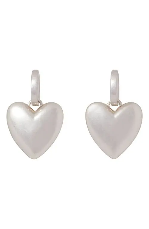 ROXANNE ASSOULIN Heart Token Drop Earrings - Antique Silver