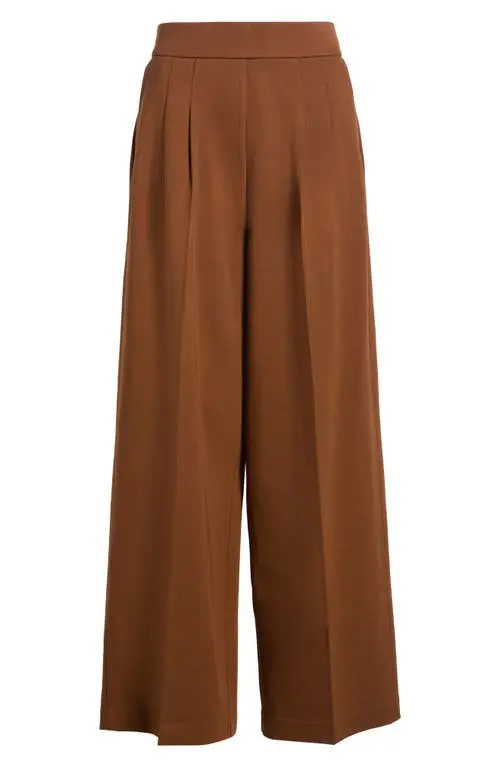 Spanx Pleated Ponte Wide Leg Pants - Brandy