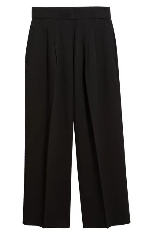Spanx Pleated Ponte Wide Leg Pants - Classic Black