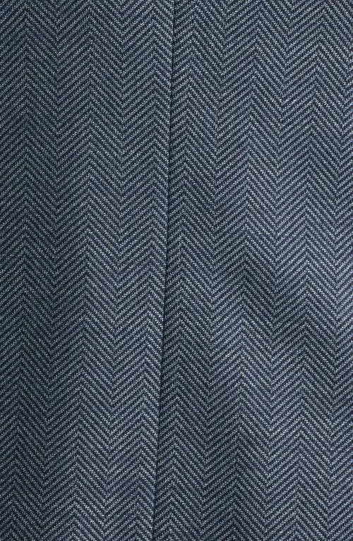 BOSS Hutson Slim Fit Navy Cotton & Wool Herringbone Sport Coat