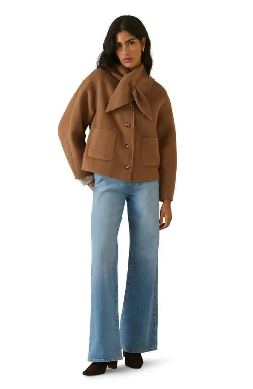 NOBODY'S CHILD Tie Neck Jacket
