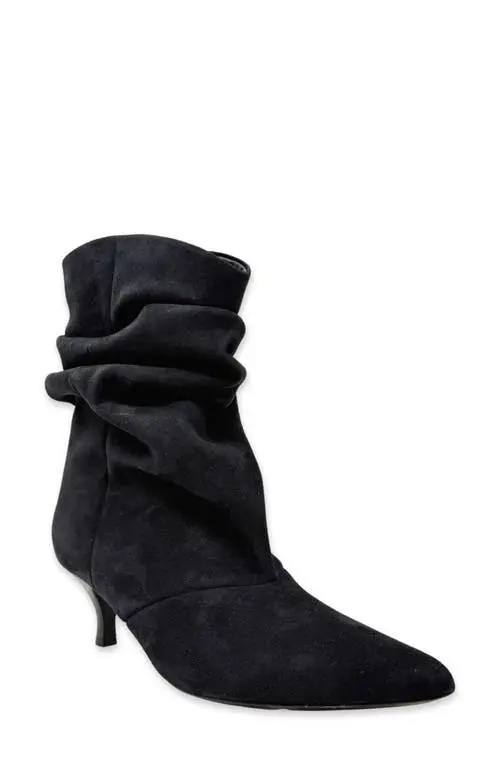 SHU SHOP Venetia Slouchy Faux Leather Bootie - Black Suede