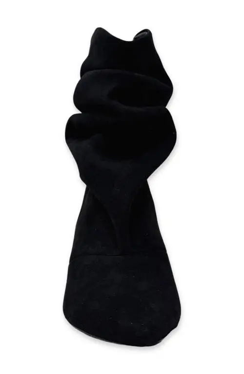 SHU SHOP Venetia Slouchy Faux Leather Bootie - Black Suede