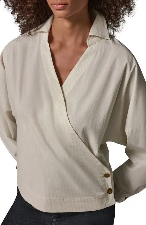 Donna Karan New York Pinstripe Poplin Dolman Shirt