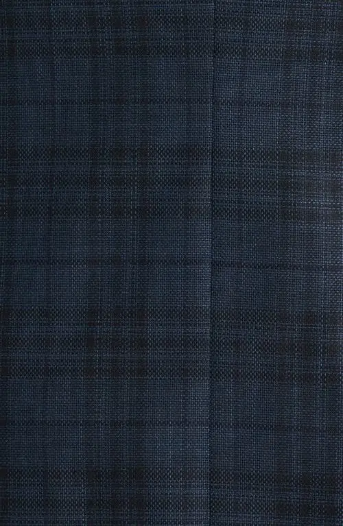 BOSS Hutson Slim Fit Plaid Slub Wool Blend Sport Coat