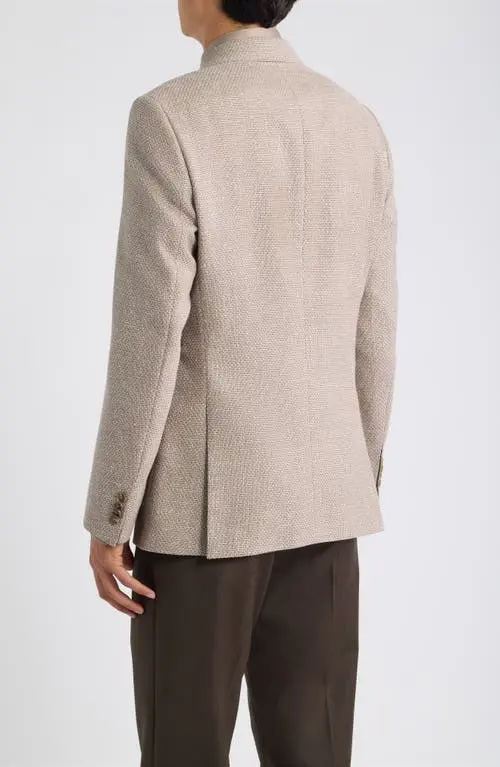 BOSS Hutson Slim Fit Tan Mélange Knit Wool Blend Sport Coat
