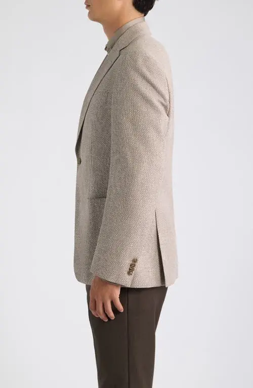 BOSS Hutson Slim Fit Tan Mélange Knit Wool Blend Sport Coat