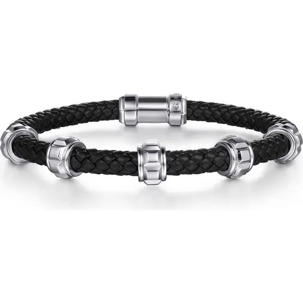 GABRIEL & CO. Geo & Braided Leather Bracelet