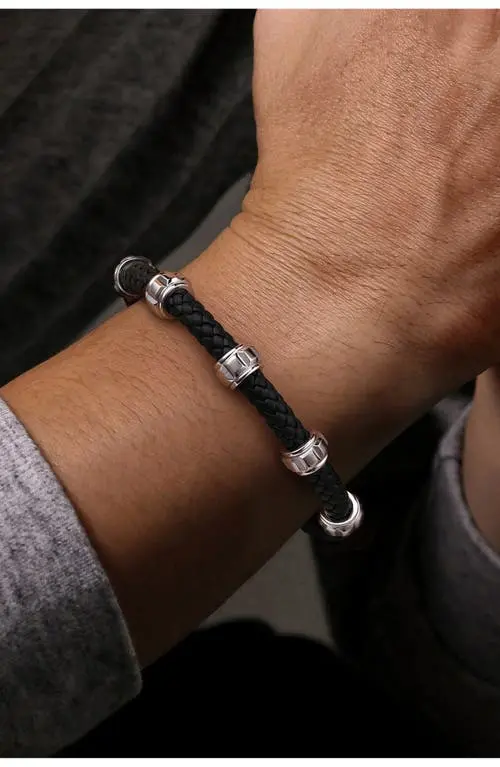 GABRIEL & CO. Geo & Braided Leather Bracelet