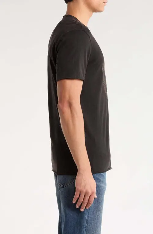 John Varvatos Peace Maker Raw Edge Crewneck T-shirt - Black