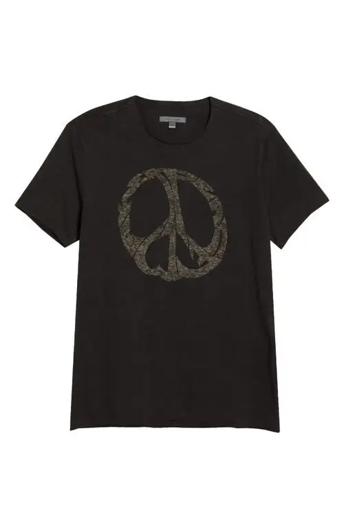 John Varvatos Peace Maker Raw Edge Crewneck T-shirt - Black