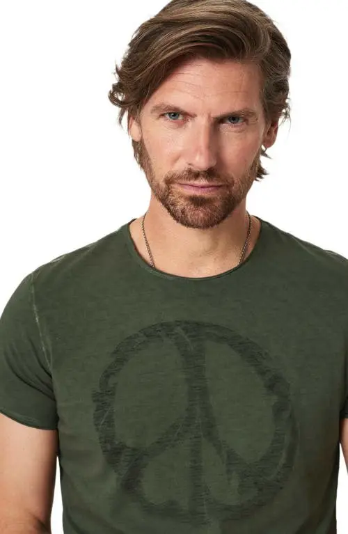 John Varvatos Peace Maker Raw Edge Crewneck T-shirt