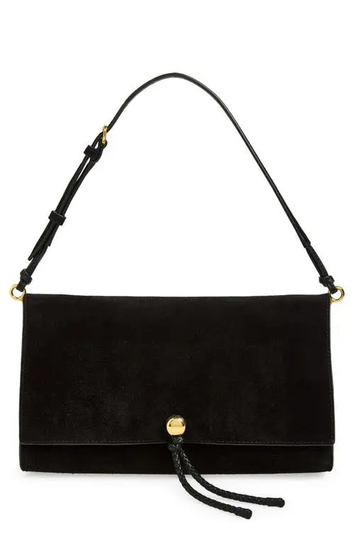 Veronica Beard Edit Suede Shoulder Bag - Black