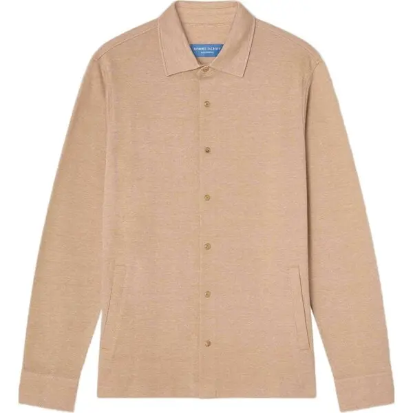 Robert Talbott Walter Cashmere Blend Snap Front Shirt - Camel