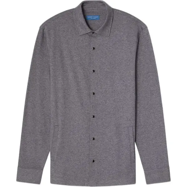 Robert Talbott Walter Cashmere Blend Snap Front Shirt - Gray