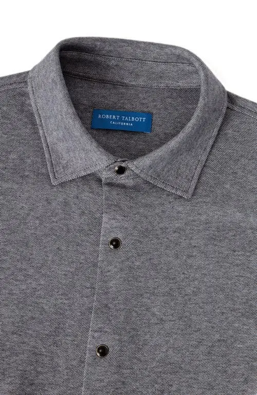 Robert Talbott Walter Cashmere Blend Snap Front Shirt - Gray