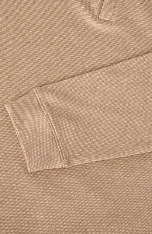 Robert Talbott Wesley Cashmere Blend Quarter Zip - Camel