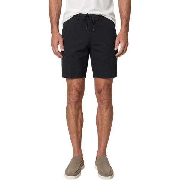 Robert Talbott Stewart Stretch Linen Blend Convertible Drawstring Short - Black