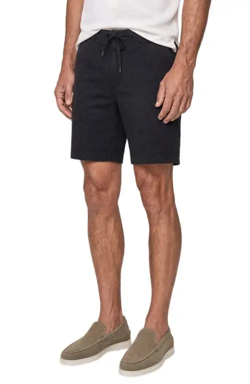 Robert Talbott Stewart Stretch Linen Blend Convertible Drawstring Short - Black