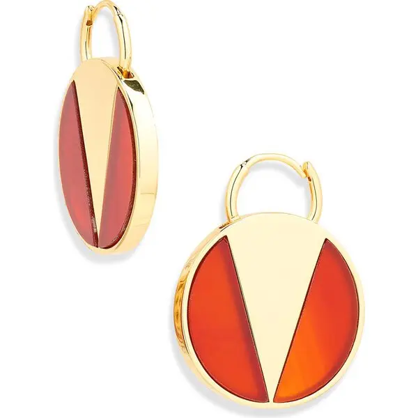 EDDIEBORGO Round Medallion Drop Earrings - Gold