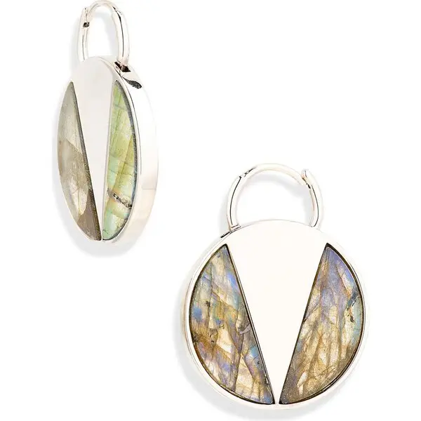 EDDIEBORGO Round Medallion Drop Earrings - Silver