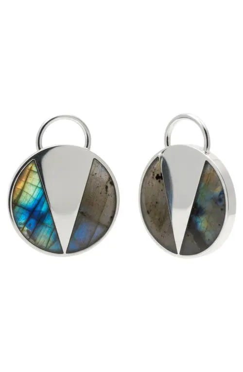EDDIEBORGO Round Medallion Drop Earrings - Silver