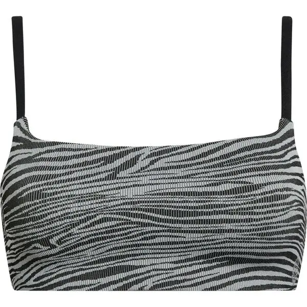 Free People Tighten Up Printed Sports Bra - Black Zebra