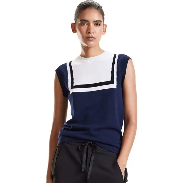 Cynthia Rowley Eastport Sleeveless Knit Pullover - Navy