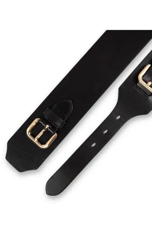 Sam Edelman Double Buckle Leather Wide Belt