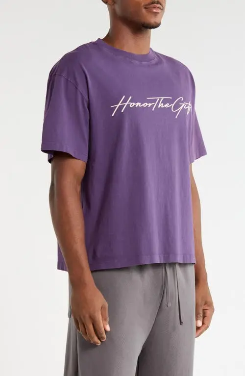 HONOR THE GIFT Script Cotton Graphic T-shirt