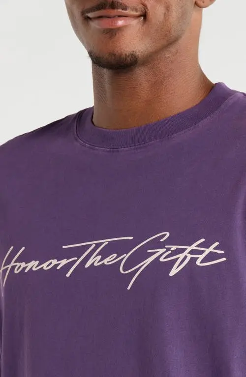 HONOR THE GIFT Script Cotton Graphic T-shirt