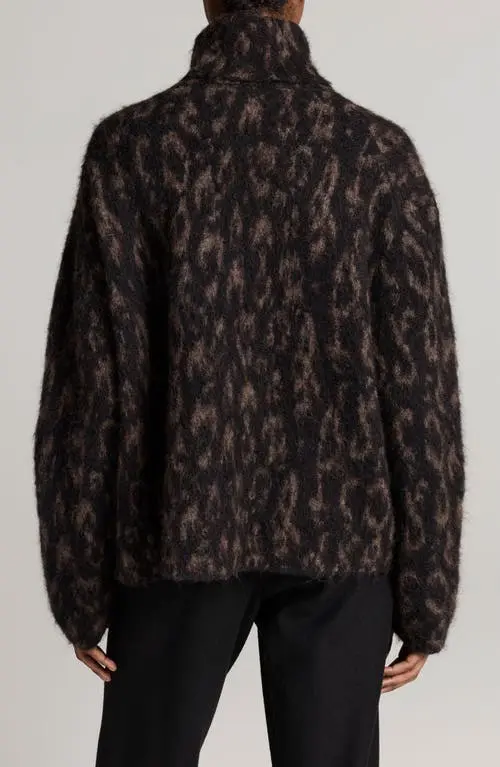 Vince Oversize Turtleneck Jacquard Jacket
