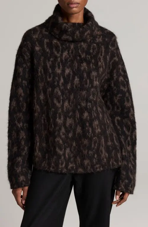 Vince Oversize Turtleneck Jacquard Jacket